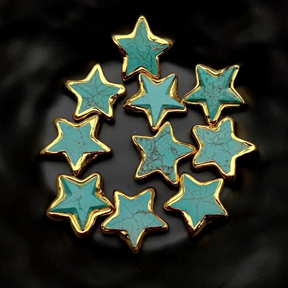 5 шт, голубые бирюзовые звезды