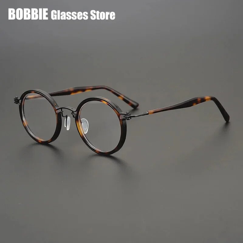 SO SMOOTH WIND Винтажные круглые очки из ацетата титана Tortoise black