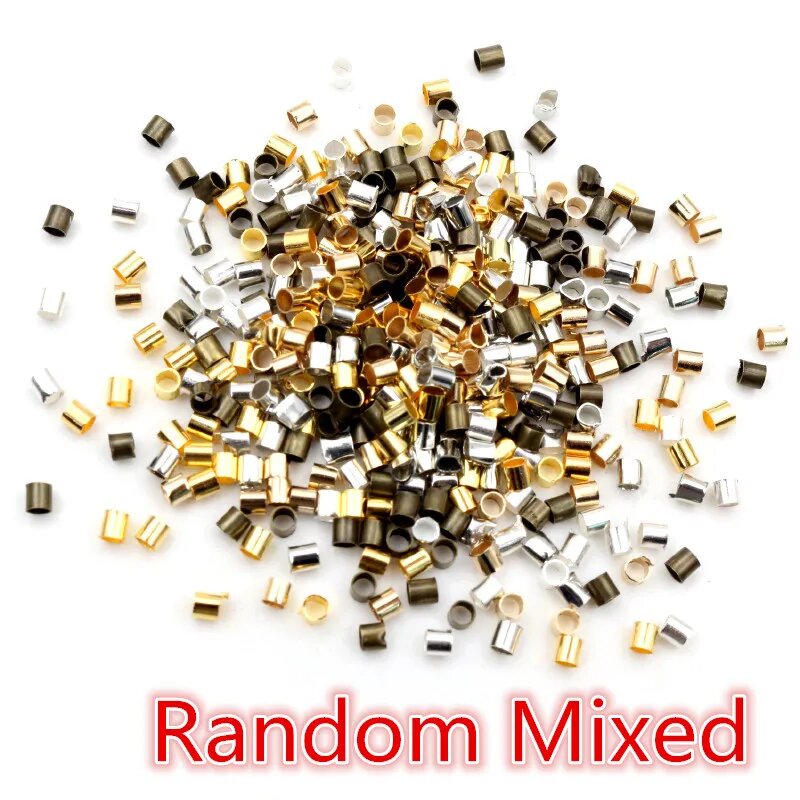 Разделительные бусины Wadsfred 500 шт золото серебро 1.5 2.0 мм 2.0mm, Random Mixed