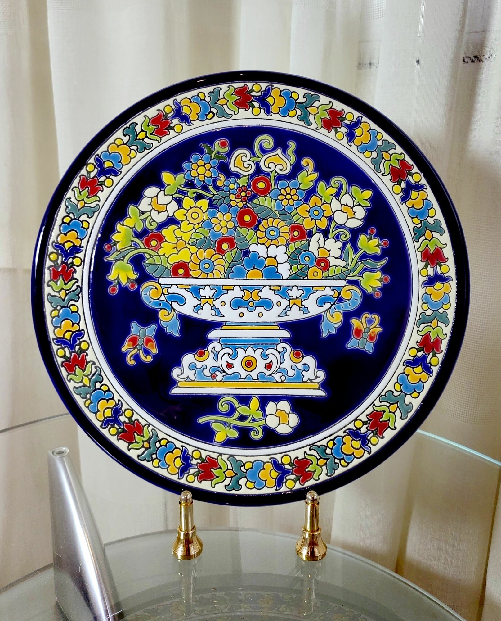 Тарелка декоративная настенная Artecer диаметр 28 см, ручная работа испанских мастеров