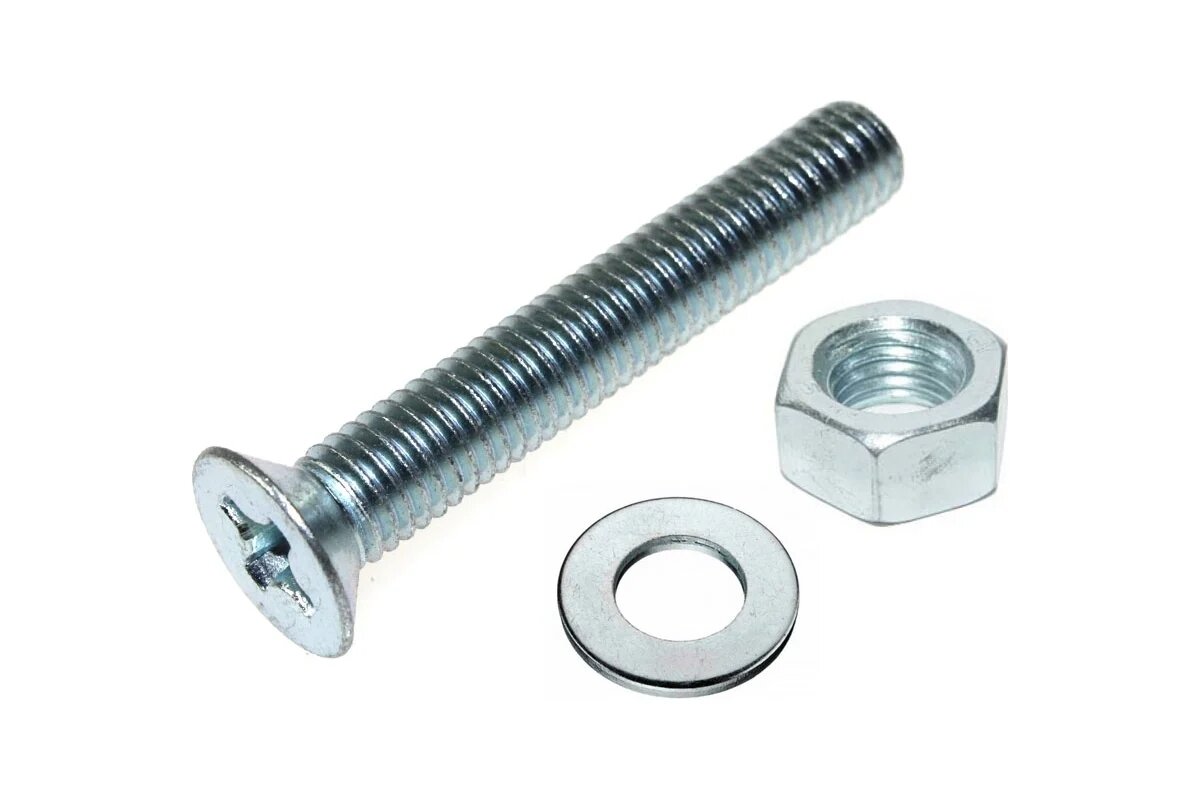 Tech-Krep/Zitar DIN965 винт с потайной головкой, оцинкованный M5x25, гайка и шайбы 11 шт