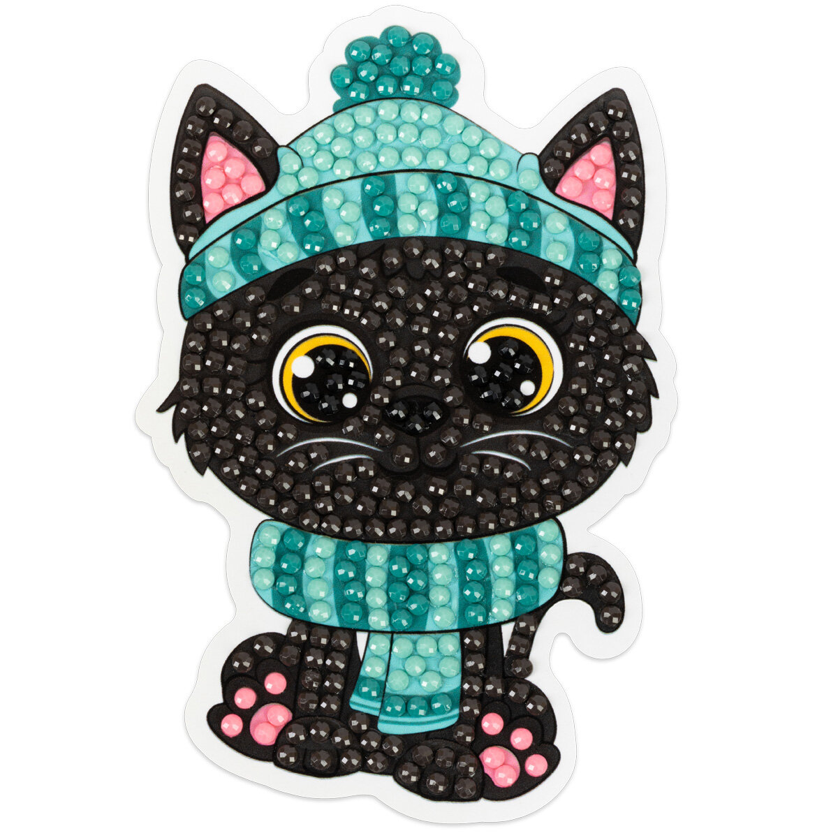 Фрея ALVM-087-IM06 магнитная кристальная алмазная мозаика Котик в шапке 7 х 10.5 см