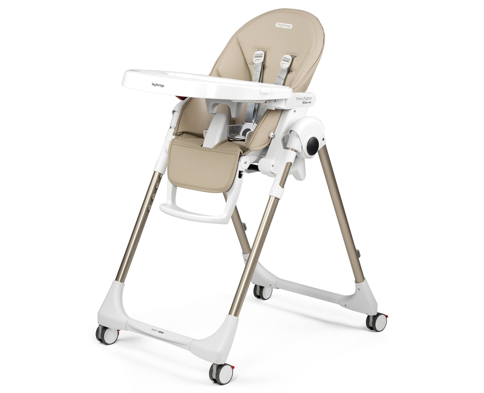 Стульчик для кормления Peg Perego Prima Pappa Follow Me, цвет Astral (Кремовый / Золотистая рама)