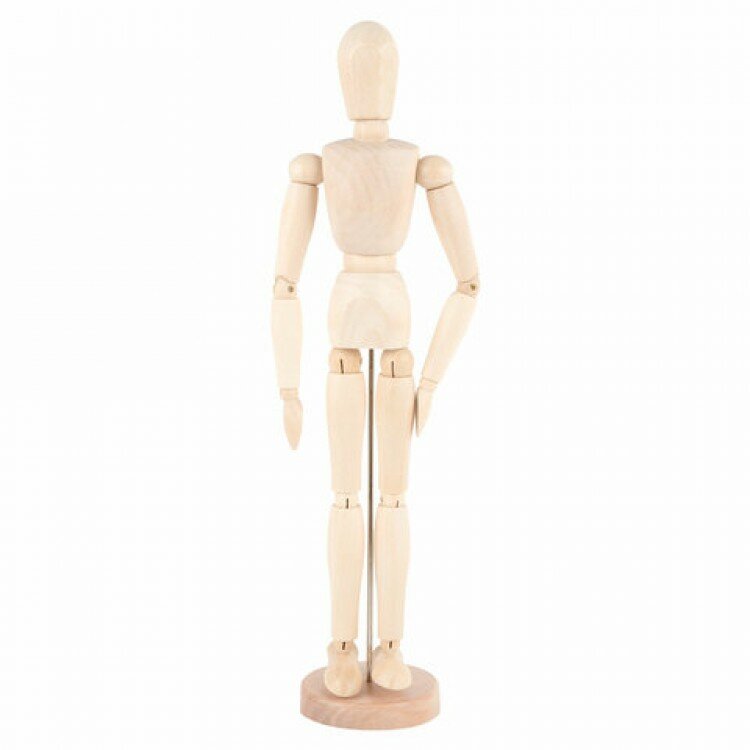Манекен человека художественный, высота 43 см, натуральное дерево, BRAUBERG ART CLASSIC, 192514
