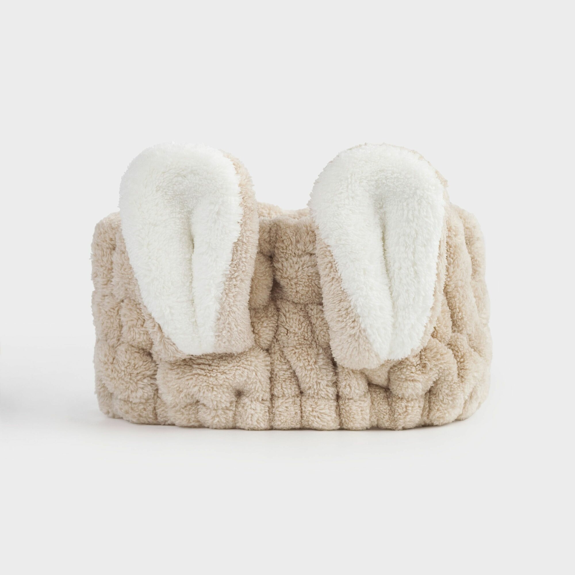 Повязка для волос, 17х8 см, флис, бежево-белая, Ушки, Showy, Kuchenland