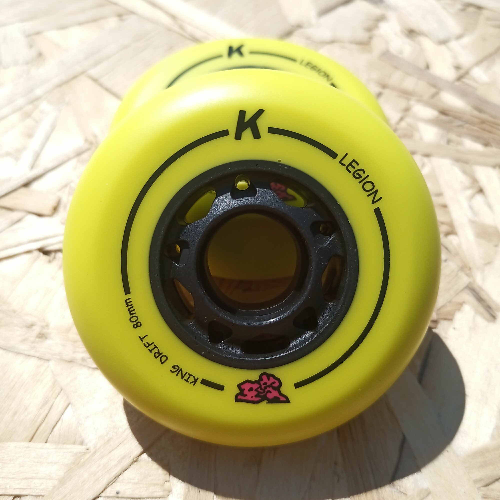 Колеса для роликов 80мм 92а жесткость. King Drift желтые.