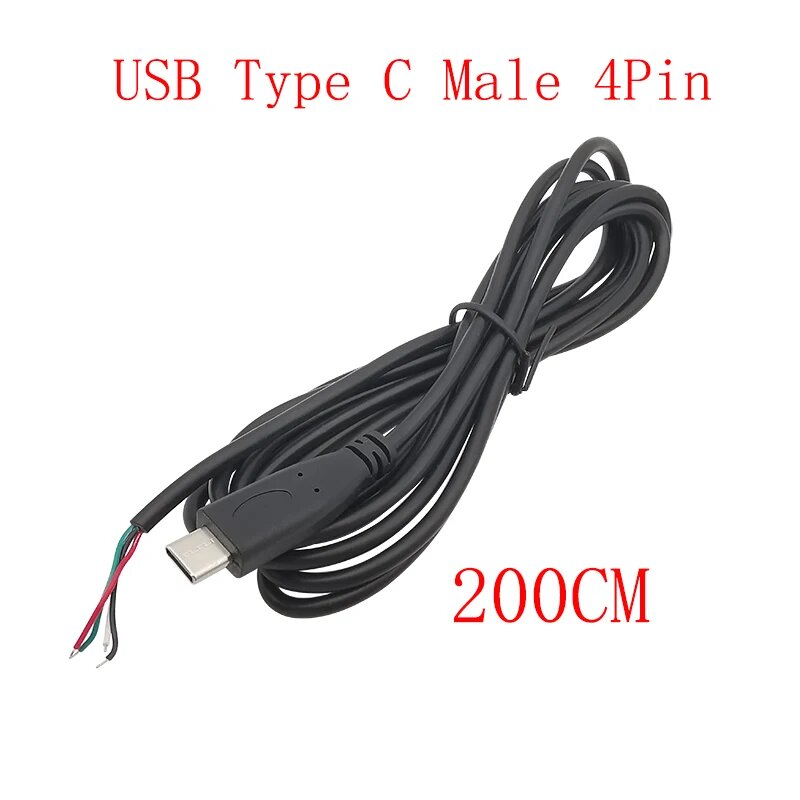 LOCHEUK USB Type C Кабель питания 2/4 контакта 1Pcs, Male 4Pin 2M