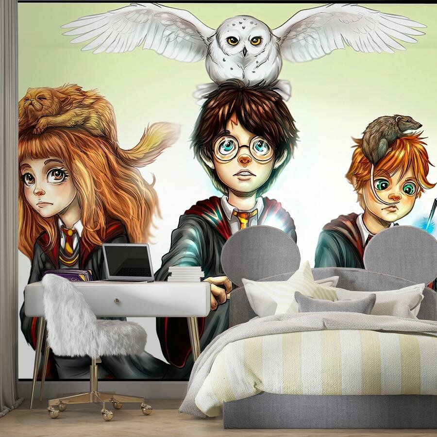 Фотообои Гарри Поттер и друзья 12-1691-S-Флок 270 x 200 см (ВхШ) Бесшовные, флизелиновые, влагостойкие обои MasterFresok
