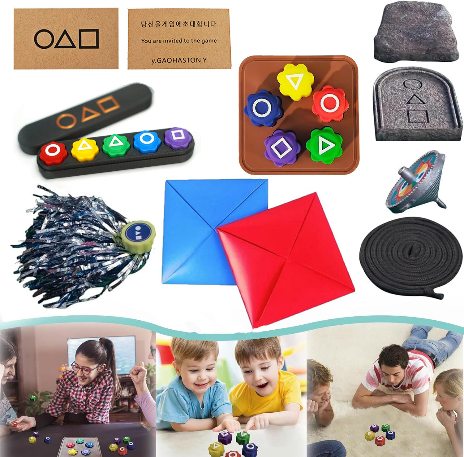 Гонки (gonggi) из сериала Игра в кальмара 2, 5 облегченных "камушков", 5 в 1 Набор игрушек / игра в кальмара Squad Game 2