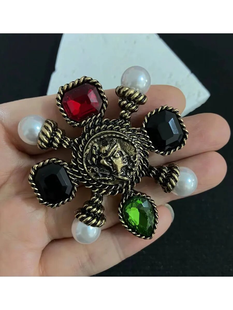 Брошь, жемчуг имитация