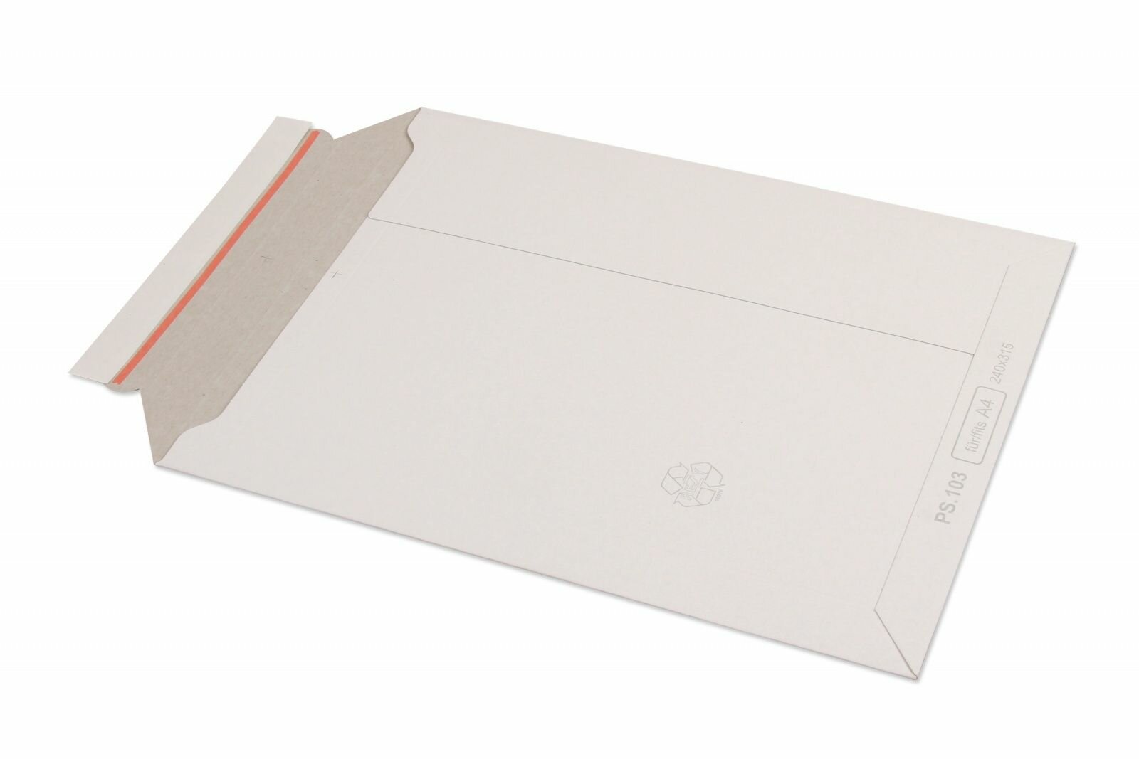 Пакет картонный UltraPack белый стрип А4, 240х315 мм, 390 г/м2, 5 шт