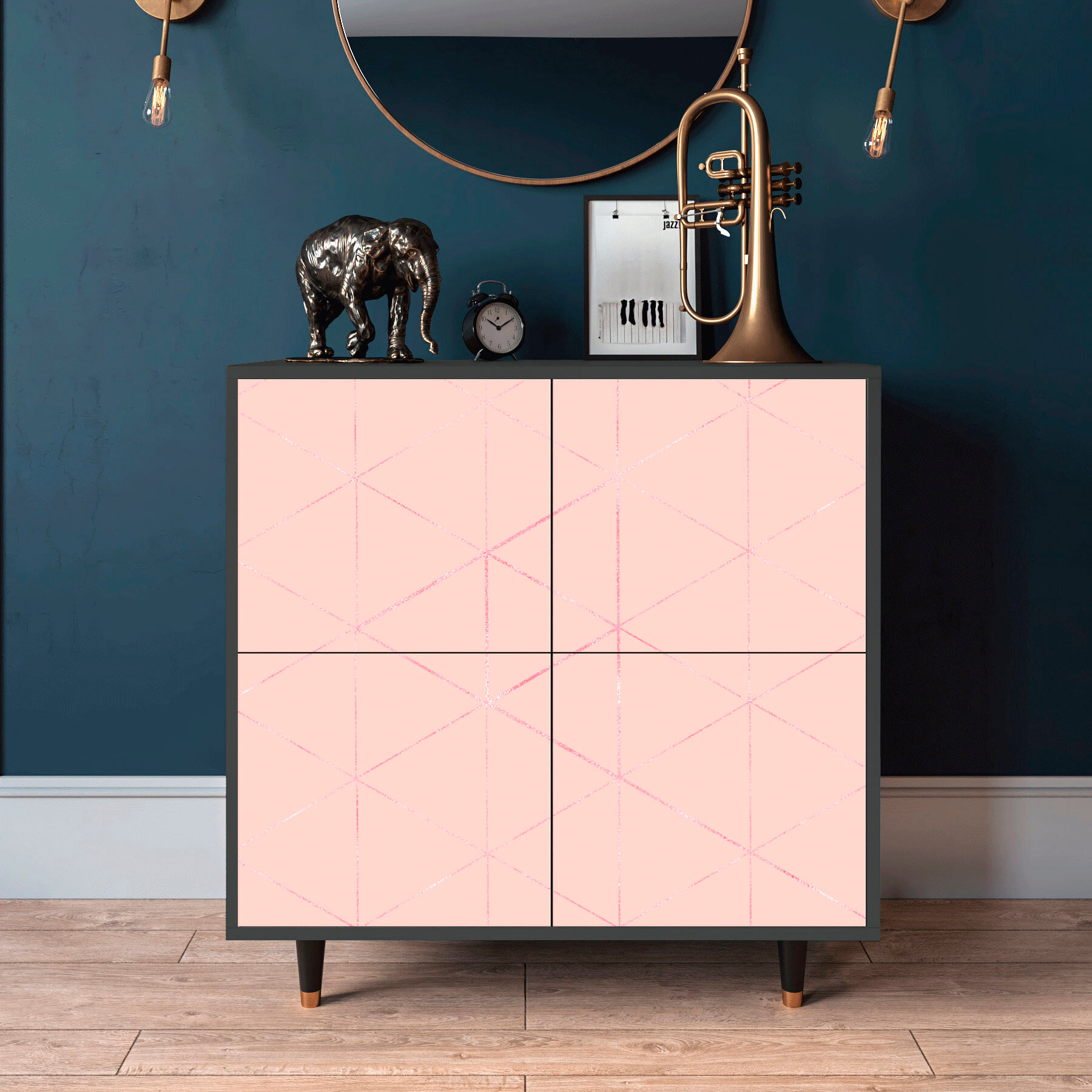 Комод - STORYZ - BS3 Rose Quartz, Размер - 94 x 96 x 48 см, Цвет корпуса - Антрацит