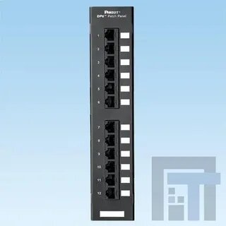Патч-панель Panduit NK6PPG12WY, 12 портов, RJ-45, CAT6, высота 1U, цвет черный с монтажным кронштейном WB89D
