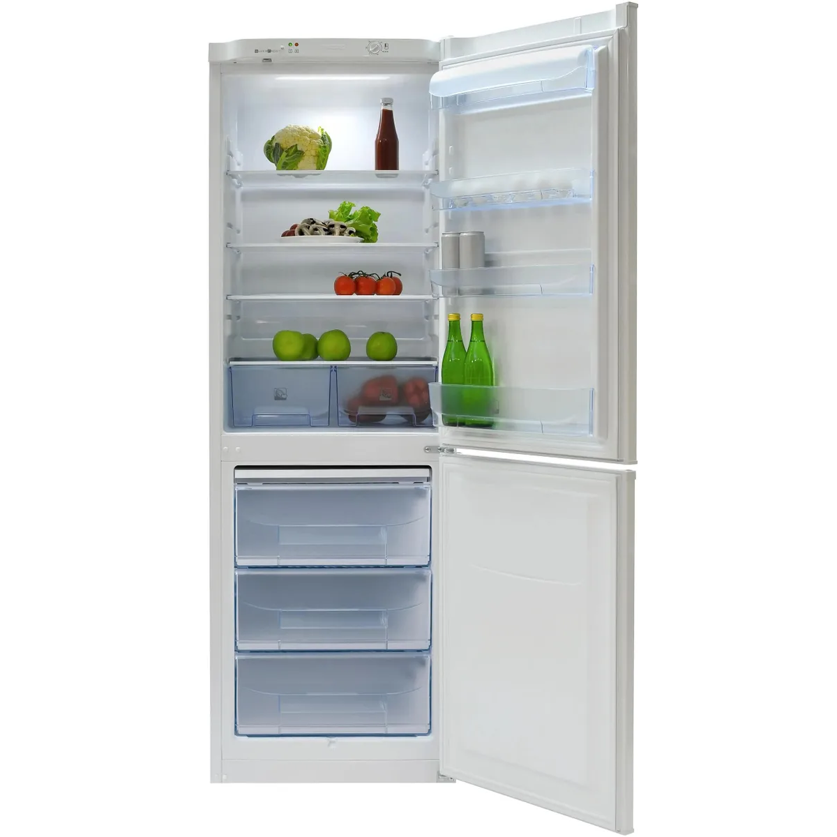 Холодильник Pozis RK-139 Белый, двухкамерный, объем 335 (205/130) литра, габариты 185х60х60 см