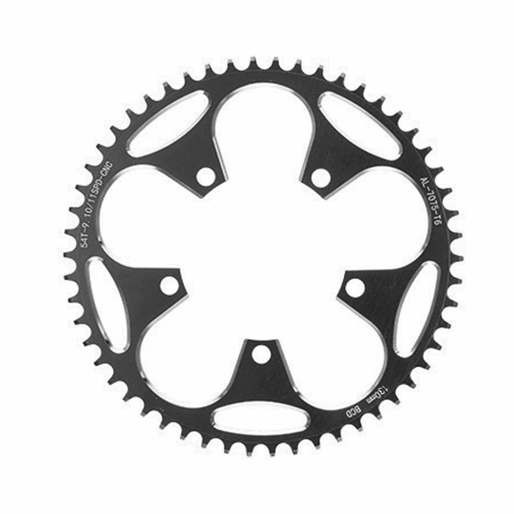 Однодисковый дорожный велосипед с положительными и отрицательными зубьями-54T-130BCD черный