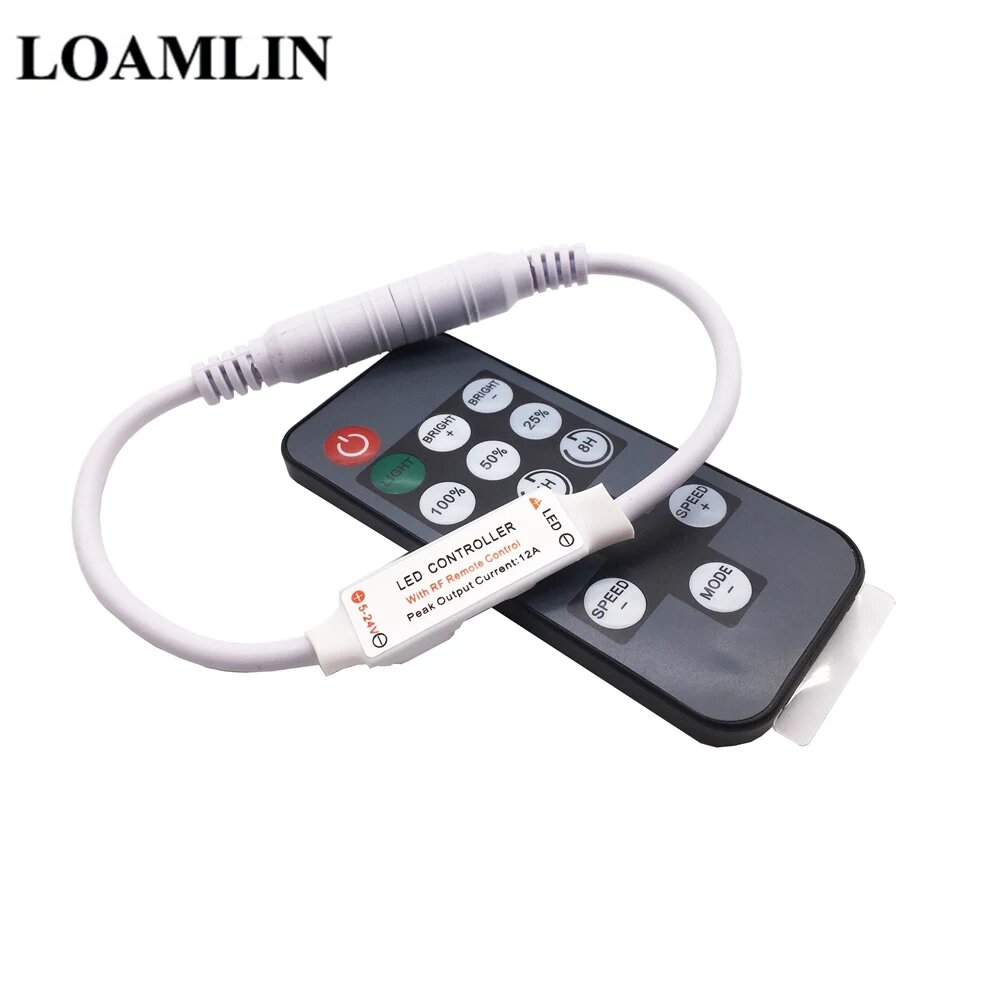 LOAMLIN LED контроллер одноцветный с пультом 14Keys, Белый