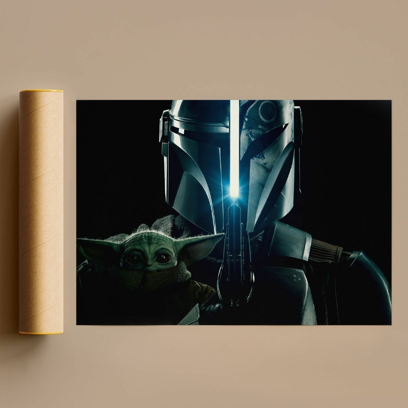 Постер Мандалорец 40х50 см без рамы/ Mandalorian, Йода, Грогу/ Плакат для интерьера, в подарок