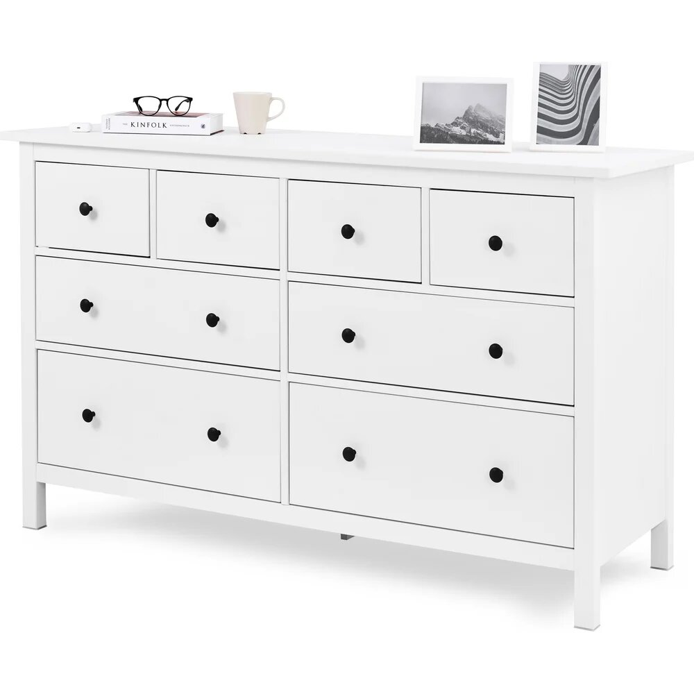 Комод, Лузалес, Лузалес КЫМÖР 8 ящиков 160х96х50 белый 5031020503, 15 кг, массива сосны