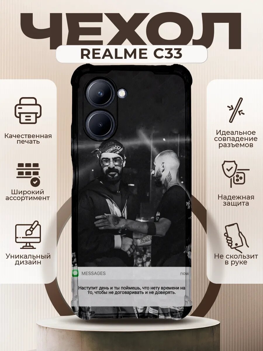 Чехол на REALME C33 силиконовый с принтом Мияги