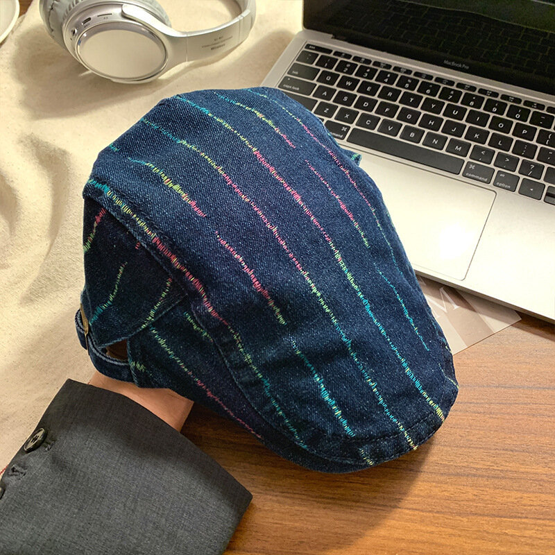 Берет, женский, японский, полосатый, размер M