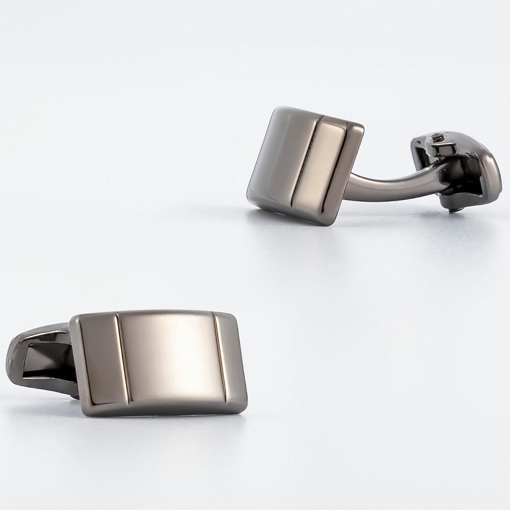 Новые гладкие квадратные манжетные кнопки из черного гальванического металла для мужчин, простые повседневные манжетные кнопки для экспорта