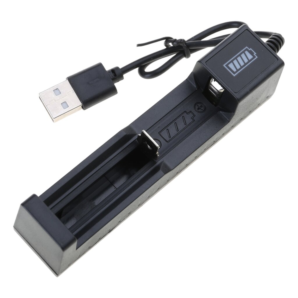 Универсальное зарядное устройство с 1 слотом USB 3,7 В для зарядки 18650 26650 14500 16340