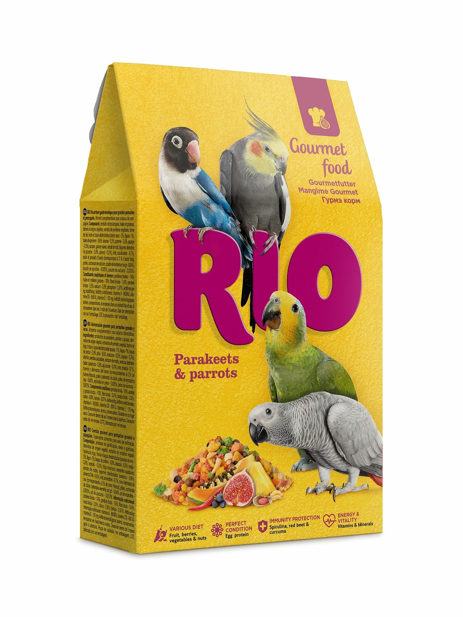 Корм RIO "Гурмэ", для средних и крупных попугаев, Россия, 250 гр