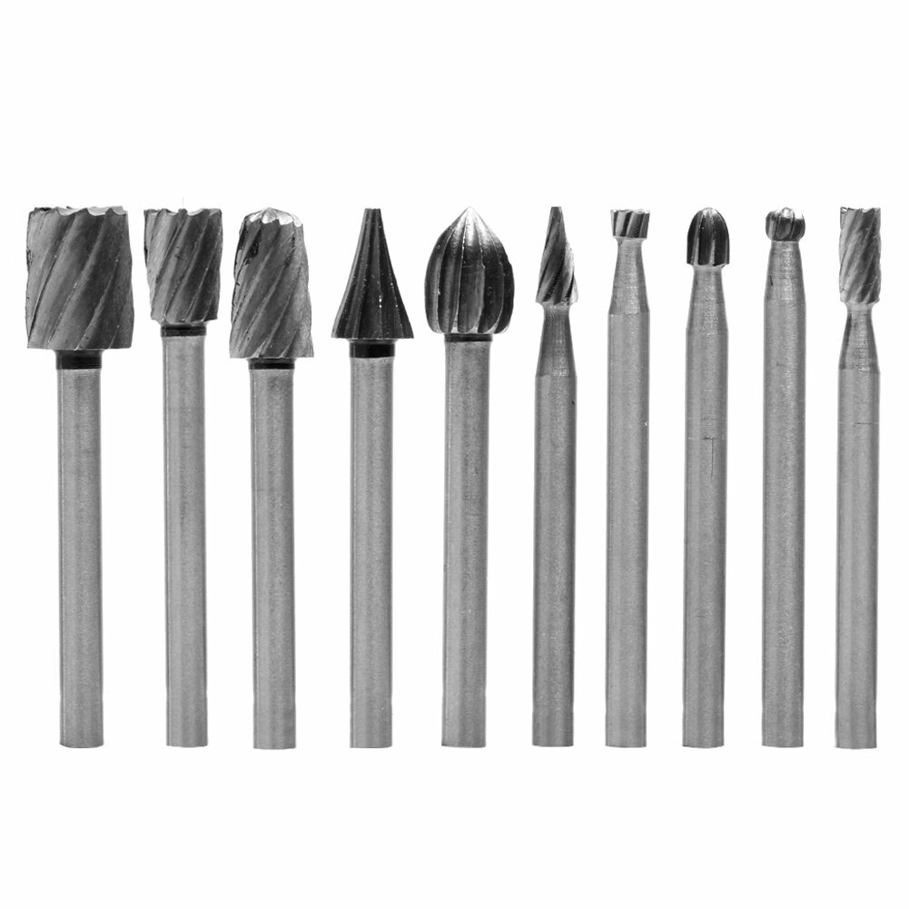 10шт Роторный Напильник Электрическая Шлифовка Полировка для Головки Гравировального Резака По Дереву Тоже