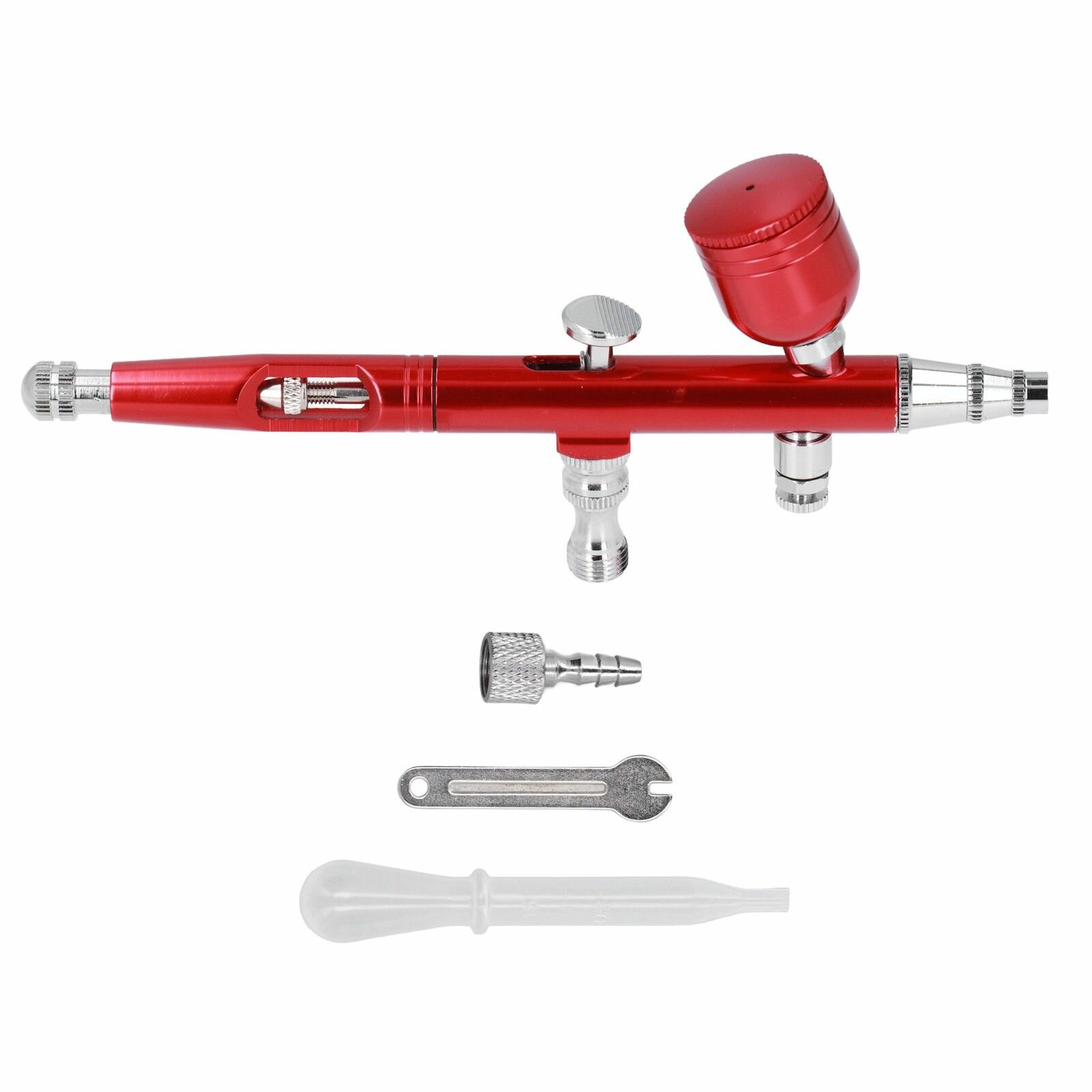 Портативный аэрограф G1/8 для макияжа, ногтей, тату и поделок латунь, красный