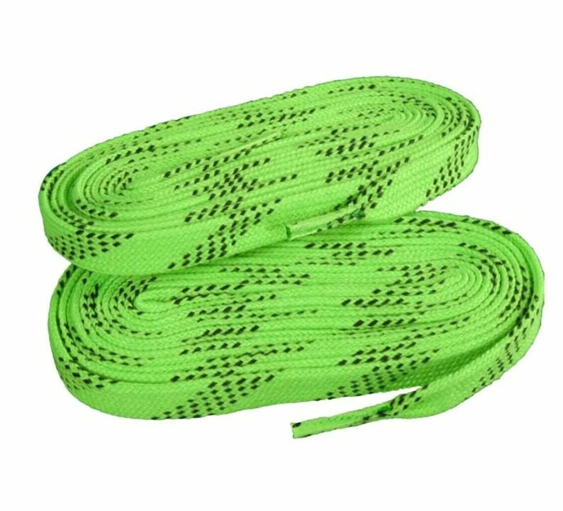 Шнурки для коньков хоккейных Elite Hockey Pro 84" (213см) с пропиткой, зелено-чёрные