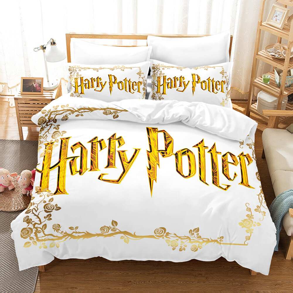 Комплект постельного белья из трех предметов с героями серии «Гарри Поттер» с цифровой печатью, комплект постельного белья с героями мультфильмов разных размеров