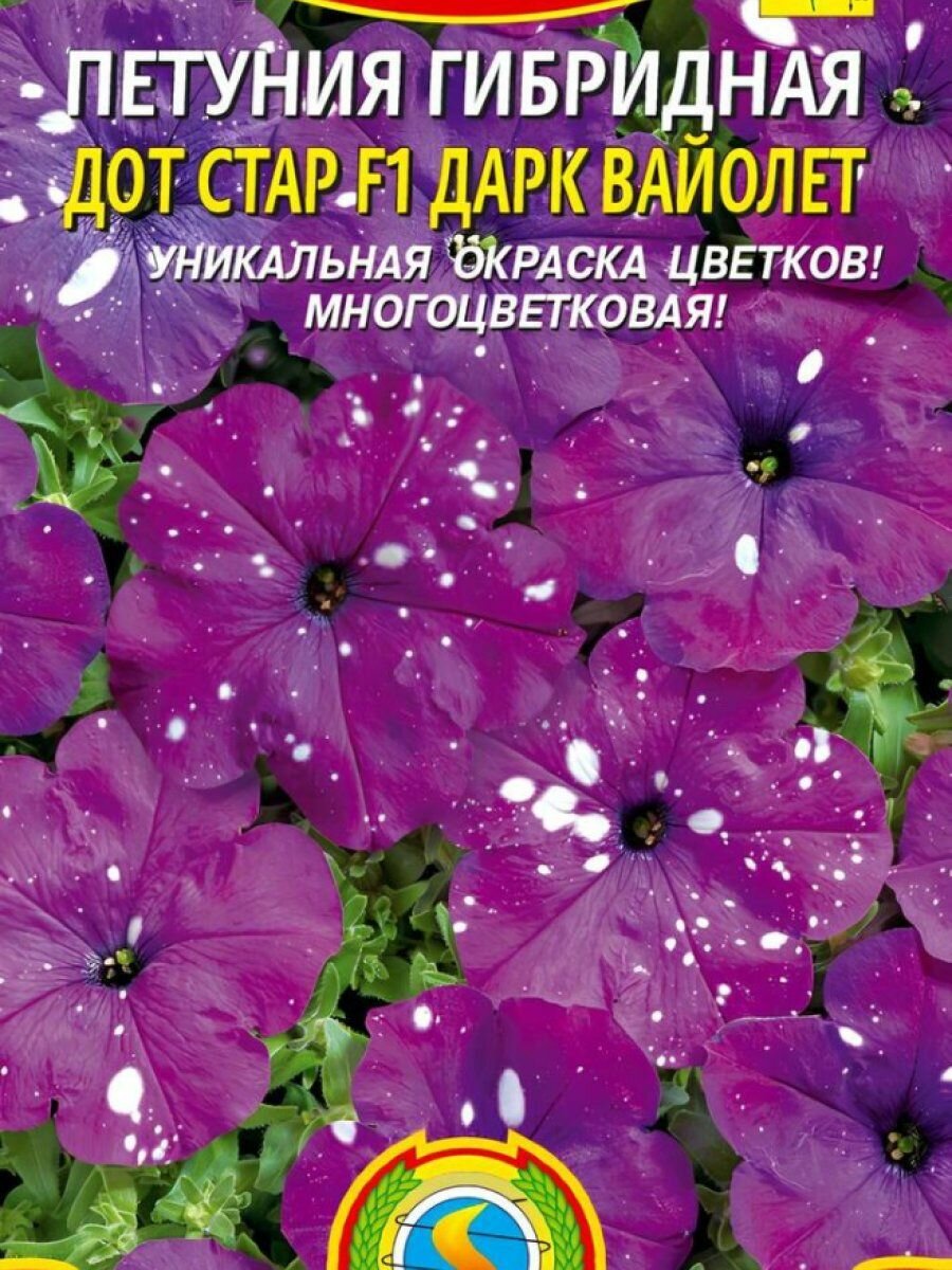 Петуния Дарк Вайолет F1 гибридная (серия Дот Стар) 7 шт, Плазменные семена