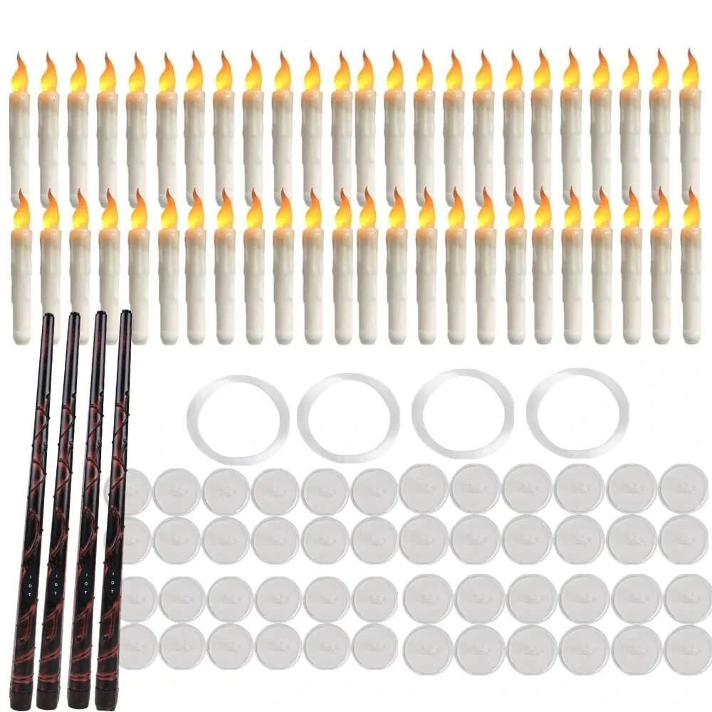 Светодиодные плавающие свечи LED, пластик, набор из 12/24 штук Set of 48