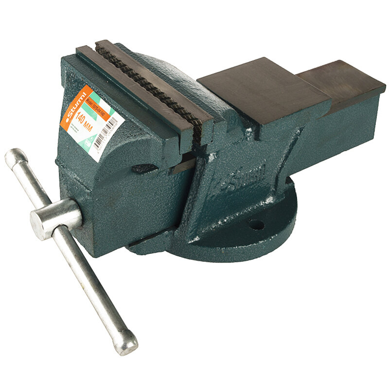 Тиски слесарные 140мм STURM 1075-04-140 Материал изготовления - Чугун Упаковка - Коробка Материал губок - Нержавеющая сталь