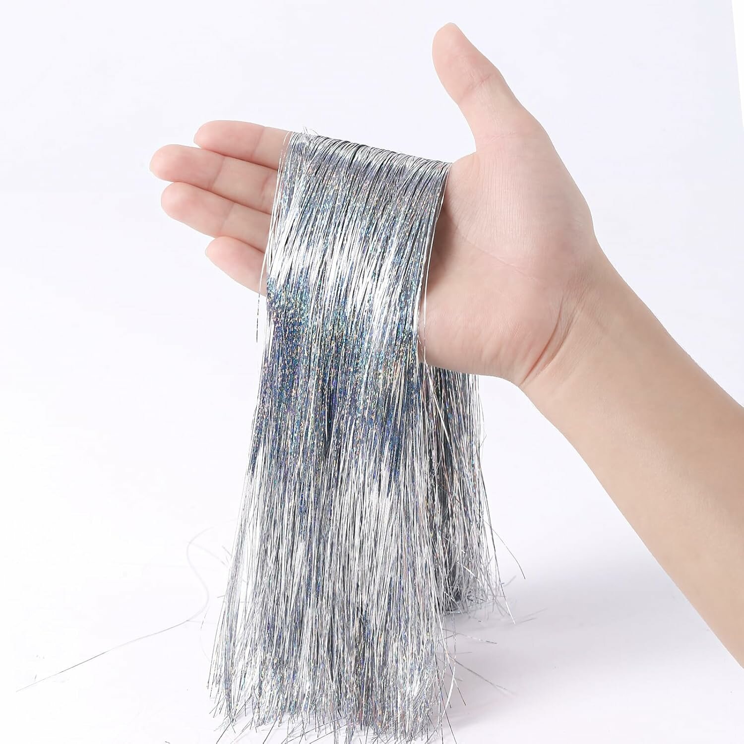 3000 шт. рождественской мишуры в виде сосулек, 18-дюймовая серебряная фольга с бахромой, мишура в виде сосулек для рождественской елки, праздничный декор, товары для дня рождения