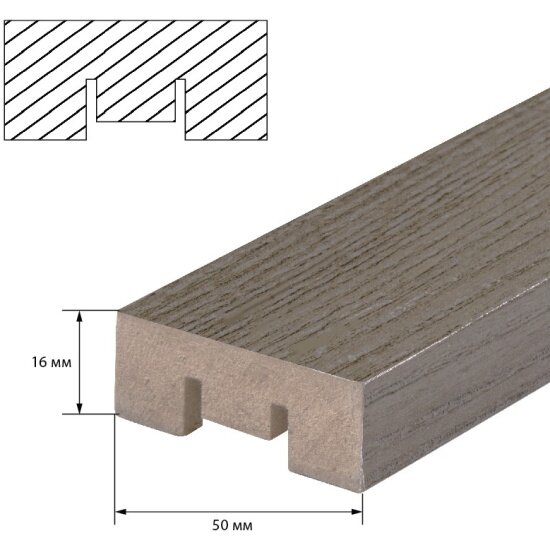 Рейка МДФ интерьерная ТМ Стильный Дом 2700х16х50 анкор винтаж, в упаковке 7 штук