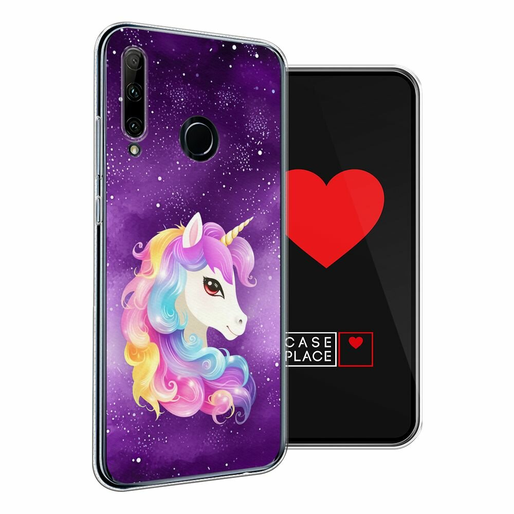 Чехол на Honor 10i/20 Lite 2019/20e/Huawei P Smart Plus 2019 / Хонор 10i с принтом "Кудрявый единорог" — фото 1