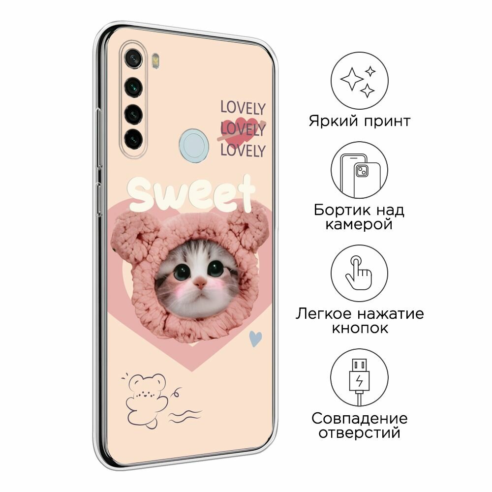 Чехол на Xiaomi Redmi Note 8T / Сяоми Редми Нот 8Т с принтом "sweet lovely kitten 1" — фото 1