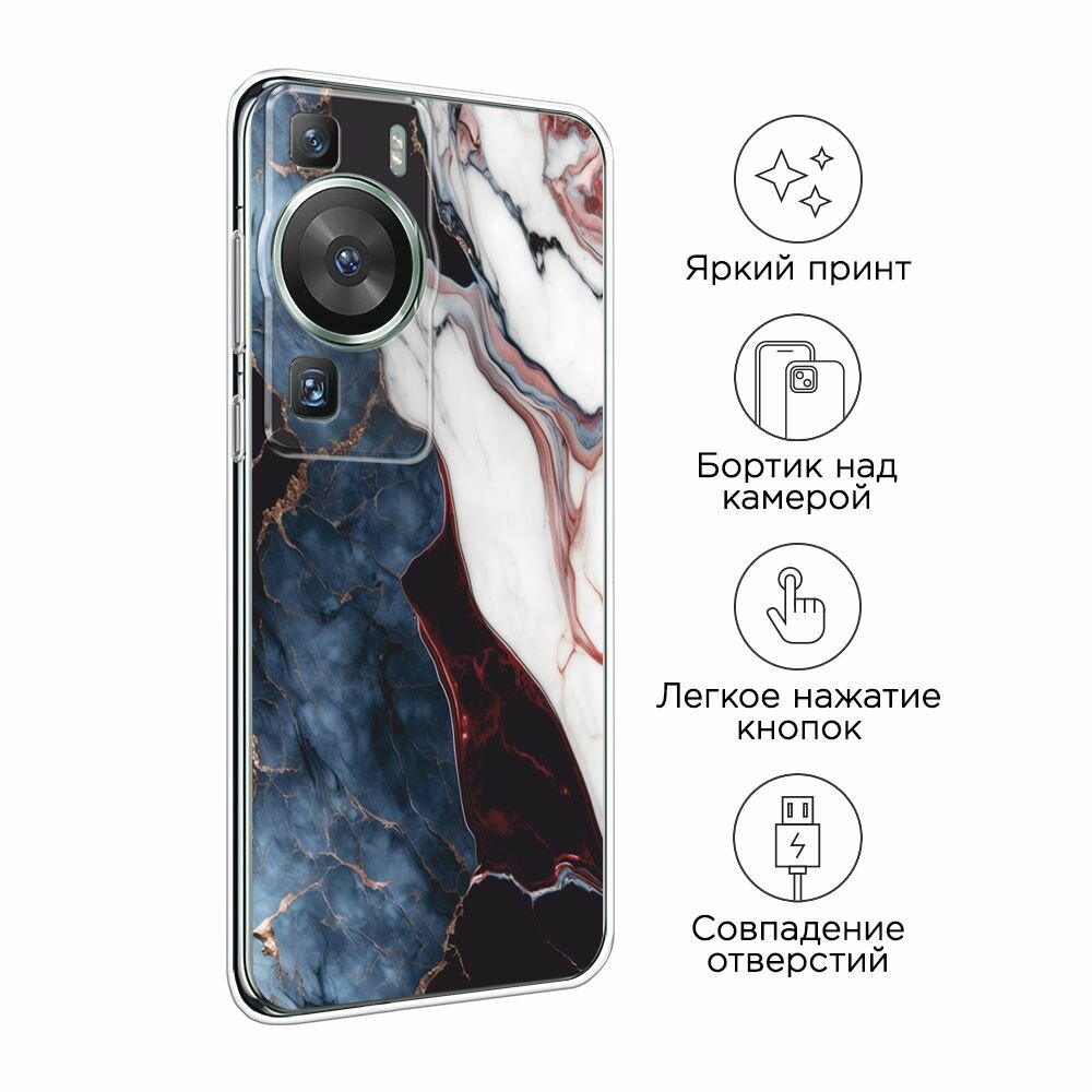 Чехол на Huawei P60/P60 Pro / Хуавей P60/P60 Про с принтом "Благородный мрамор" — фото 1