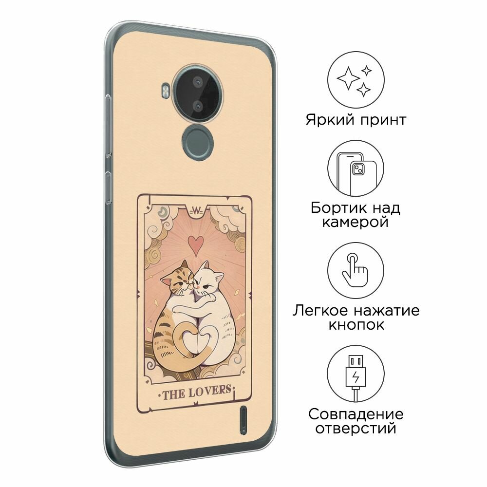Чехол на Nokia C30 / Нокия C30 с принтом "The lovers cats 1 - 14 февраля" — фото 1