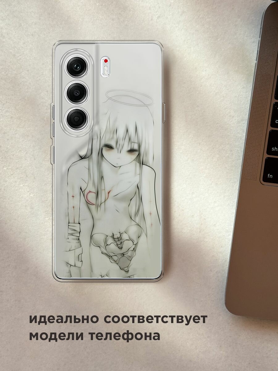 Чехол на Tecno Camon 40 Pro 5G / Текно Камон 40 Про 5G с принтом "Аниме рисунок чёрно-белый" — фото 1