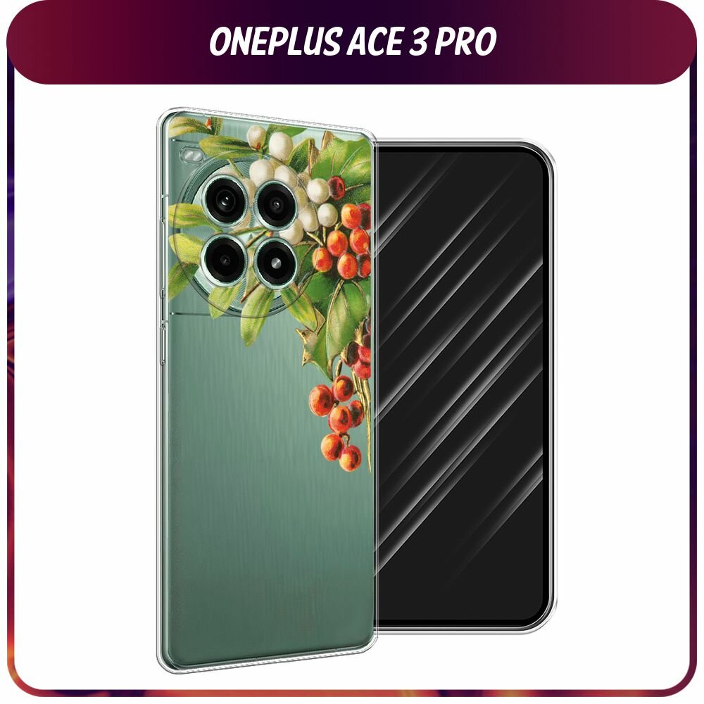 Чехол на OnePlus Ace 3 Pro / Ван Плас Эйс 3 Про с принтом Омела, прозрачный