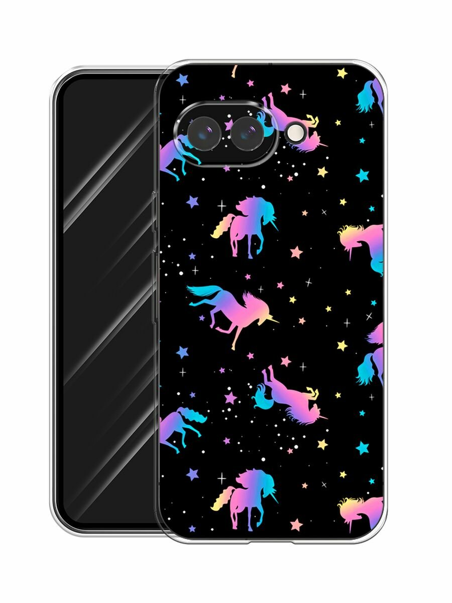 Чехол на Google Pixel 9a / Гугл Пиксель 9a с принтом "Единороги градиент" — фото 1