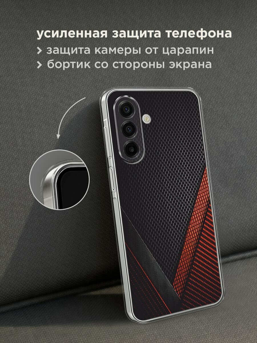 Чехол на Samsung Galaxy A17 / Самсунг А17 с принтом "Красный карбон" — фото 1