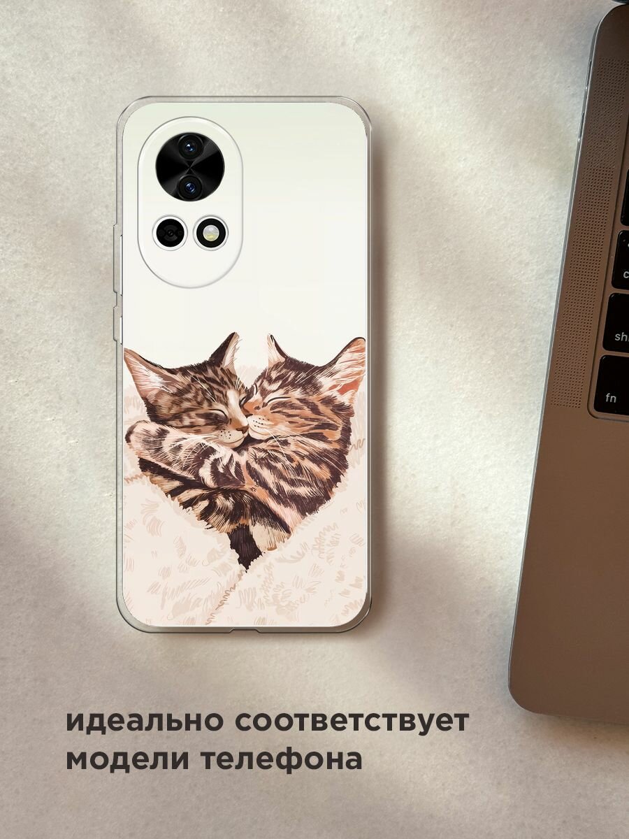 Чехол на Huawei Nova 12/Nova13 / Хуавей Нова 12/Нова 13 с принтом "Влюбленные котейки - 14 февраля" — фото 1