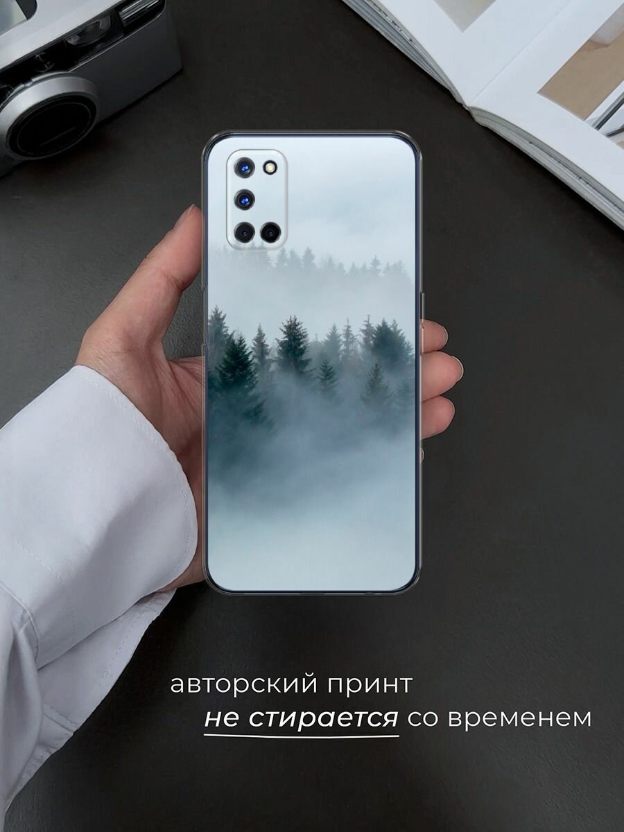 Чехол на Oppo A52/A72 / Оппо A52/A72 с принтом "Лес в тумане" — фото 1