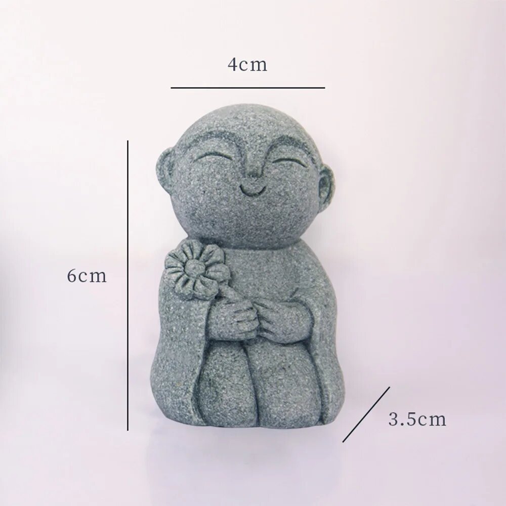 Каменная статуэтка Будды, 6x4x3.5 см, Цвет: Upright