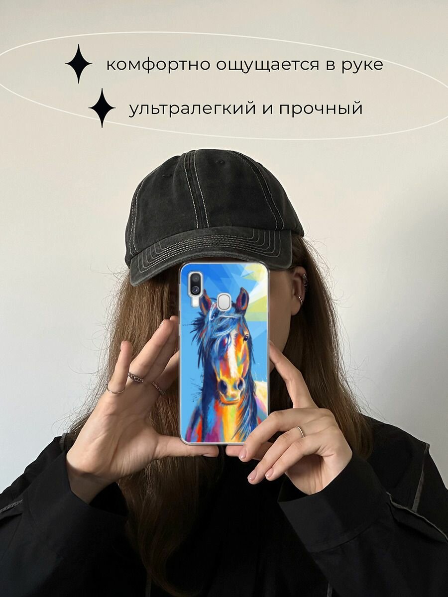 Чехол на Samsung Galaxy A40 / Самсунг Галакси А40 с принтом "Лошадь арт 3" — фото 1