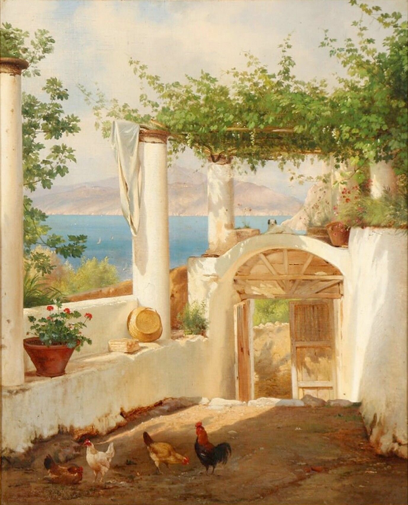 Картина Карла Фредерика Огора Вид на Неаполитанский залив 48х60 см