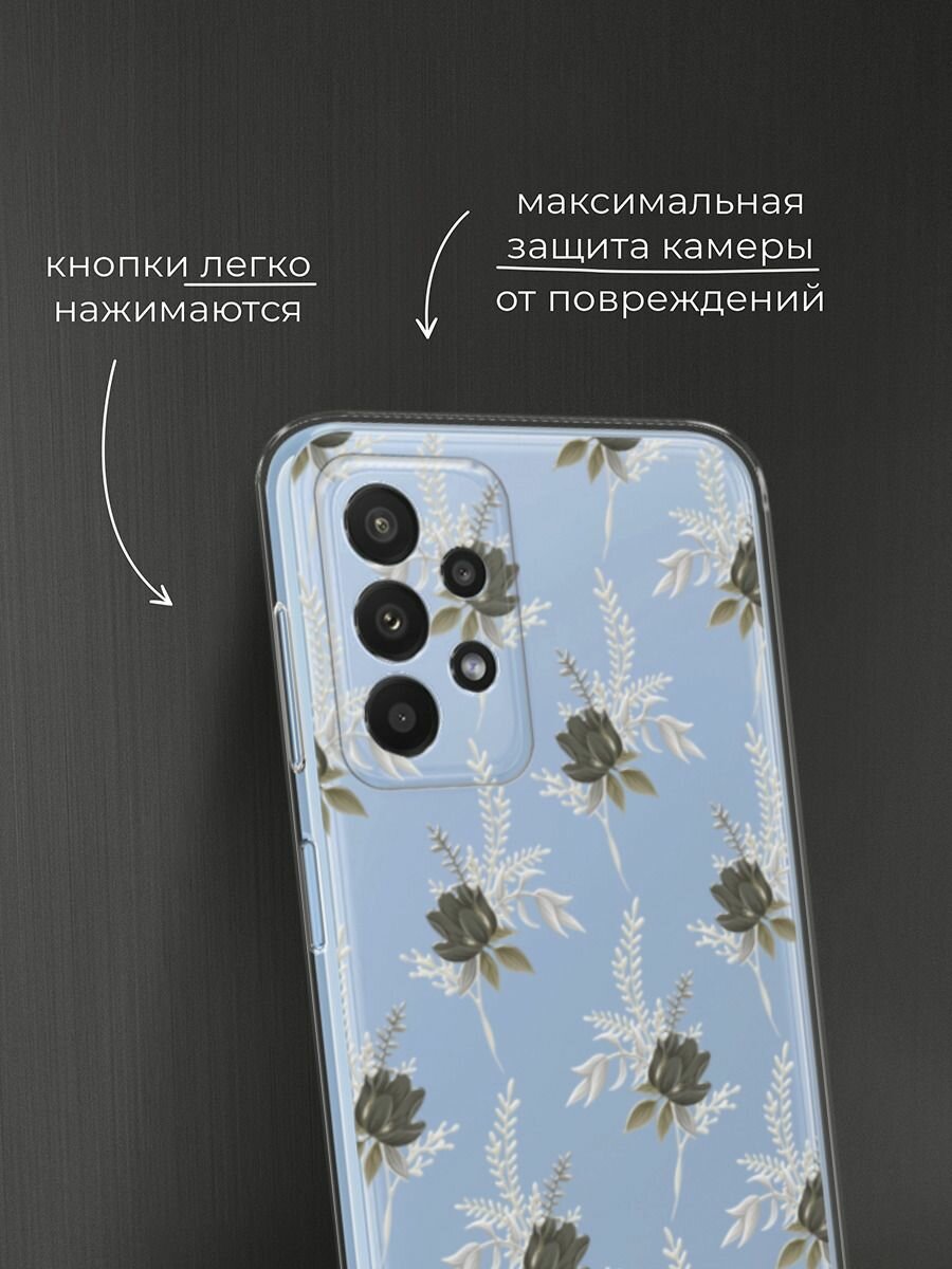 Чехол на Samsung Galaxy A23 / Самсунг Галакси А23 с принтом "Паттерн цветы сепия" — фото 1